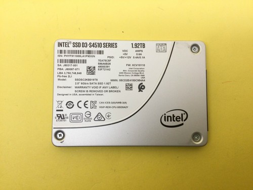 Intel D3 S4510 Series 1.92TB SATA 6Gb/s 2.5'' Internal SSD ...