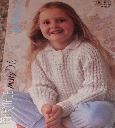 Vintage Patons Knitting Pattern Girl's DK Rib Patterned Sweater No ...
