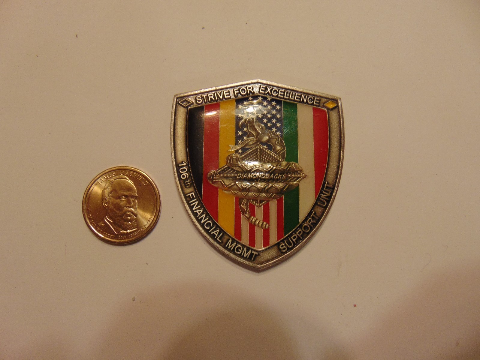 CHALLENGE COIN 106TH FINANCIAL MGMT SUPPORT UNIT NAMED MAJOR KIM SGM ...