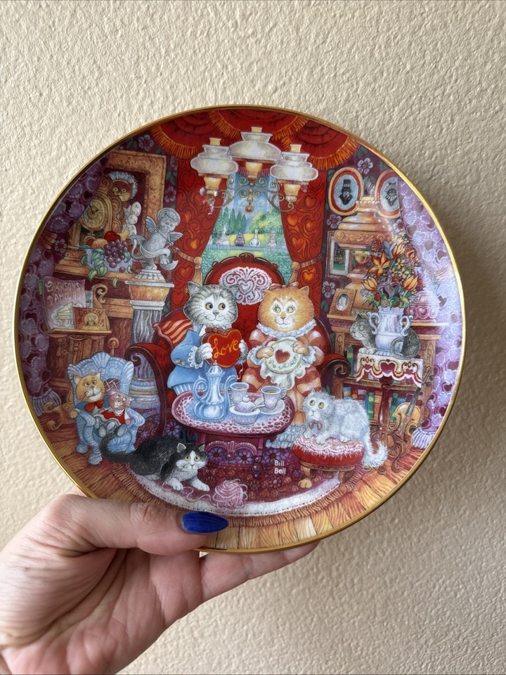 2 Bill Bell Decorative Plates - Fine Porcelain - Easter & Valentine’s ...