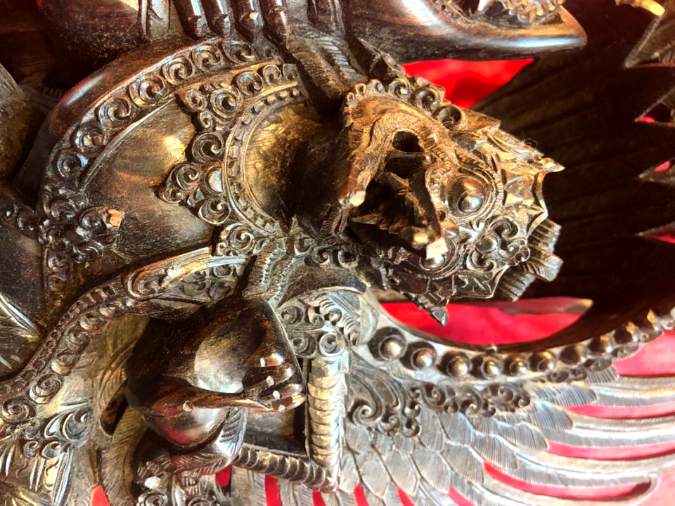 Rare Asian Hand Carved Ebony Garuda Hindu/Buddhist Intricate Wall ...