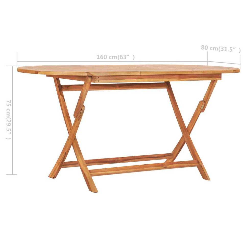 Dining Table Natural Teak Solid Teak Wood 63x31.5x29.5 in vidaXL | eBay