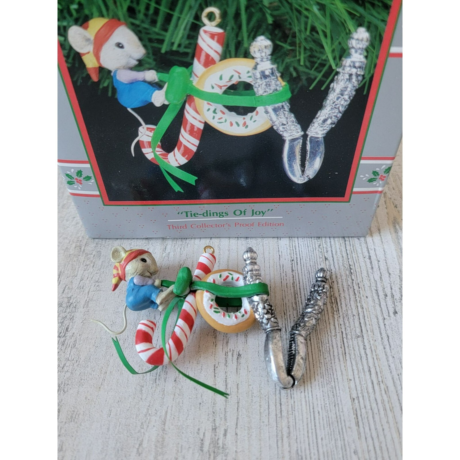 Enesco 1991 Tie-dings of Joy Mouse ornament Xmas decor | eBay