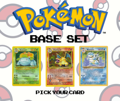 Vintage Pokémon Base Set Unlimited WOTC - Pick Your Card - Complete ...