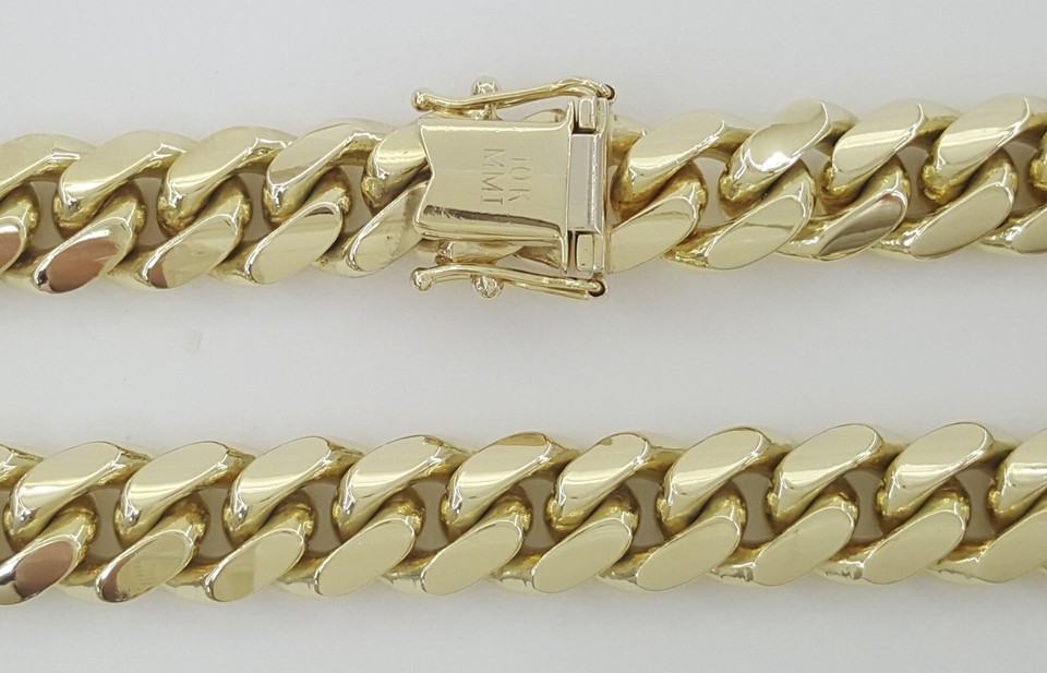 Yellow Gold Cuban Chain Necklace Solid 10K Yellow Gold 20" 119 Grams 9. ...