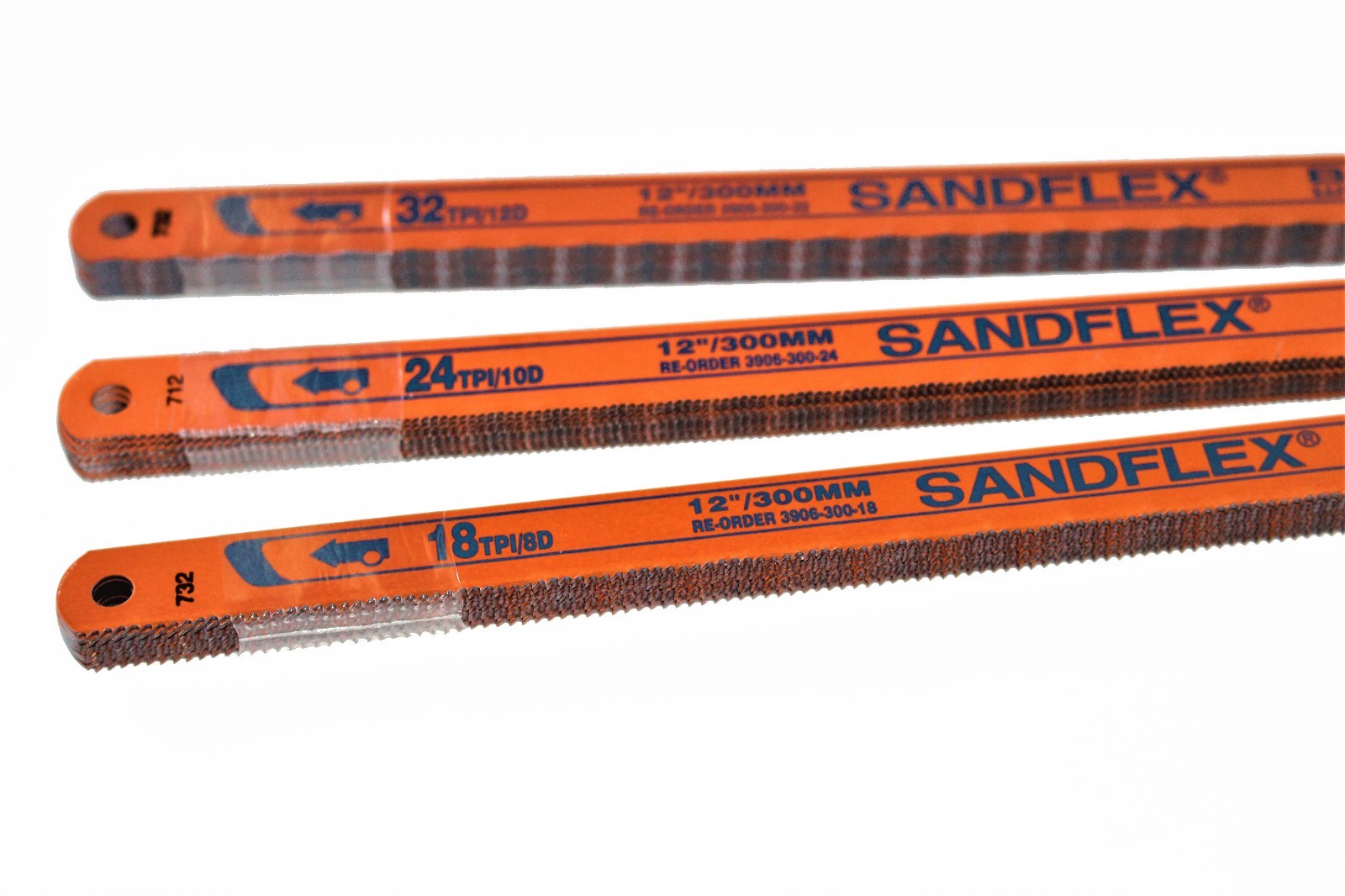 Bahco Sandflex Hacksaw Blades 18 24 32 TPI 12 " 300mm Shatter Proof Bi ...