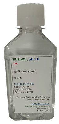 Tris HCl Buffer, 1M, pH 7.6 (25 ºC), 500mL | eBay