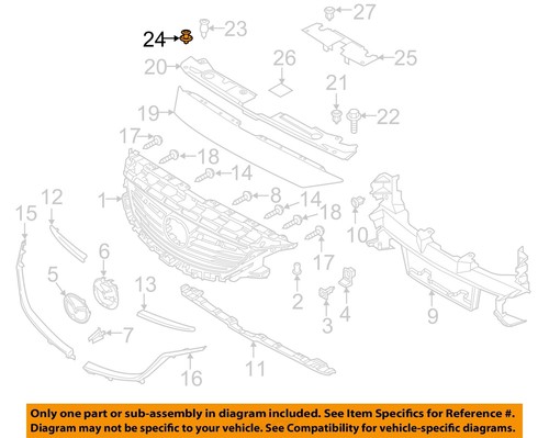 MAZDA OEM 14-17 6 Grille Components-Upper Bracket Retainer GHP950355 | eBay