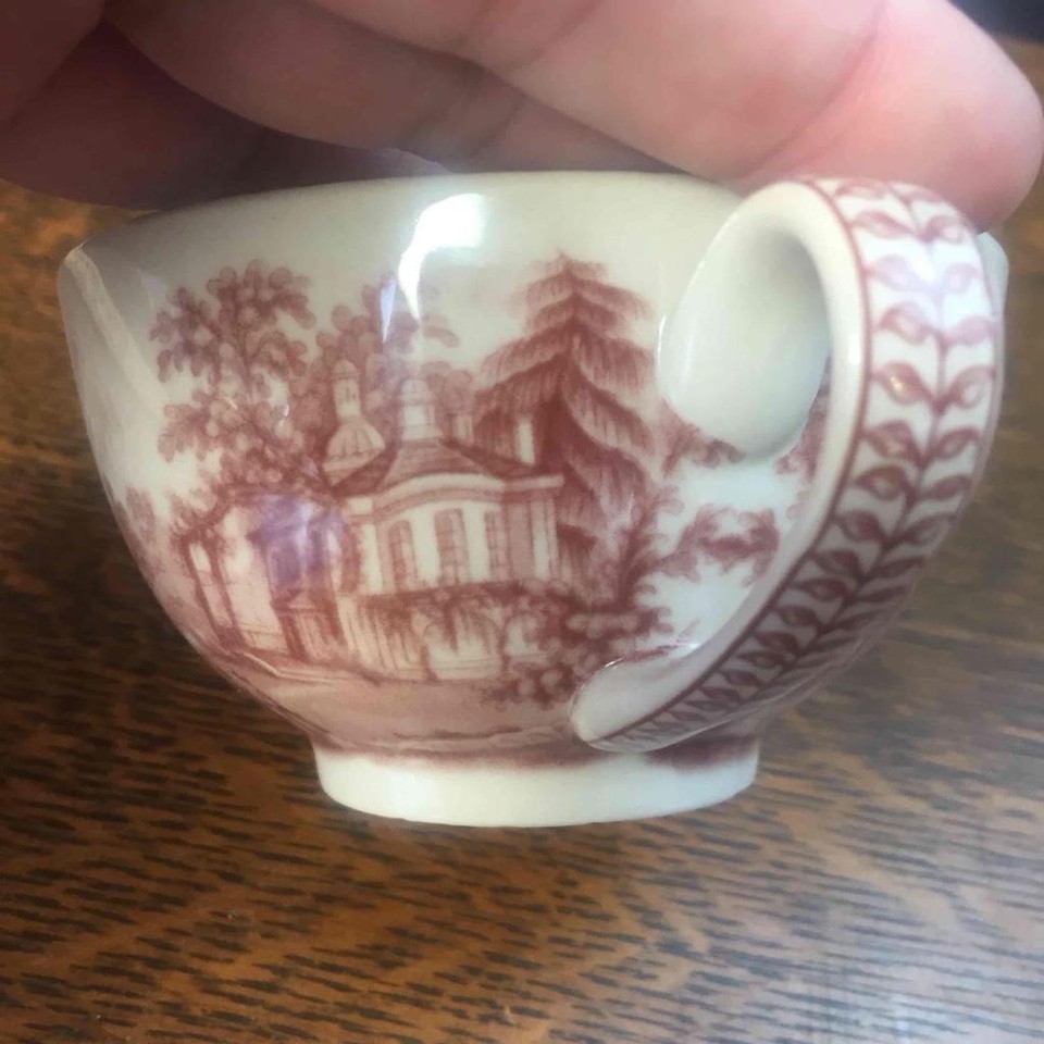 Vintage Red Transferware Tea Cup & Saucer Antiche Riproduzioni Italian ...