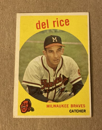 1959 Topps Baseball Del Rice Milwaukee Braves Card #104 | eBay