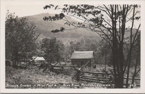 RPPC Postcard Pioneer Exhibit Mile Post 6 Blue Ridge Parkway Virginia ...