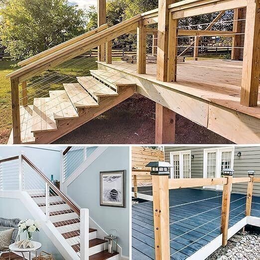 100FT Stainless Steel Cable Wire Rope Aircraft Cable Railing Decking ...