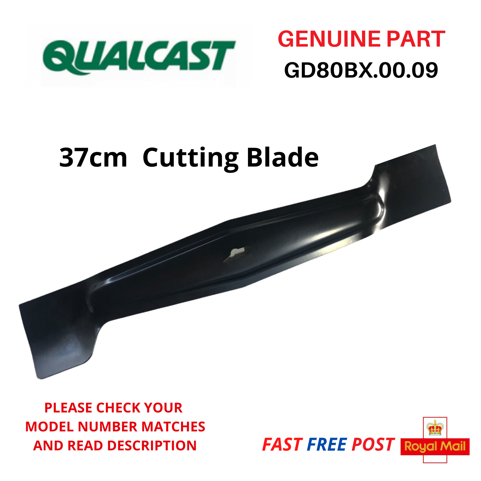 QUALCAST M2EB1637M Lawnmower 37cm Cutting Blade GD80BX.00.09 FAST POST ...