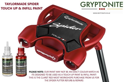 TAYLORMADE SPIDER PUTTER PAINT REPAIR KIT CLARET RED & WHITE GOLF CLUB ...