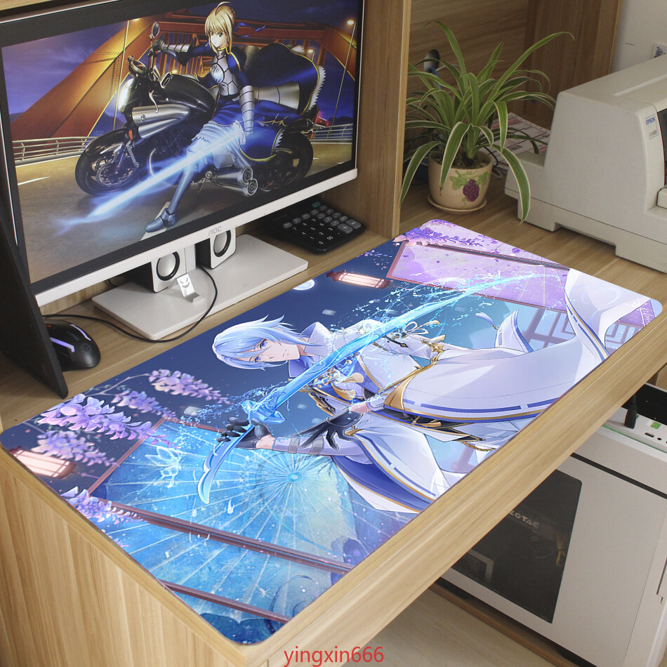 Anime Kamisato Ayato Genshin Impact Keyboard Play Mat Mouse Pad ...