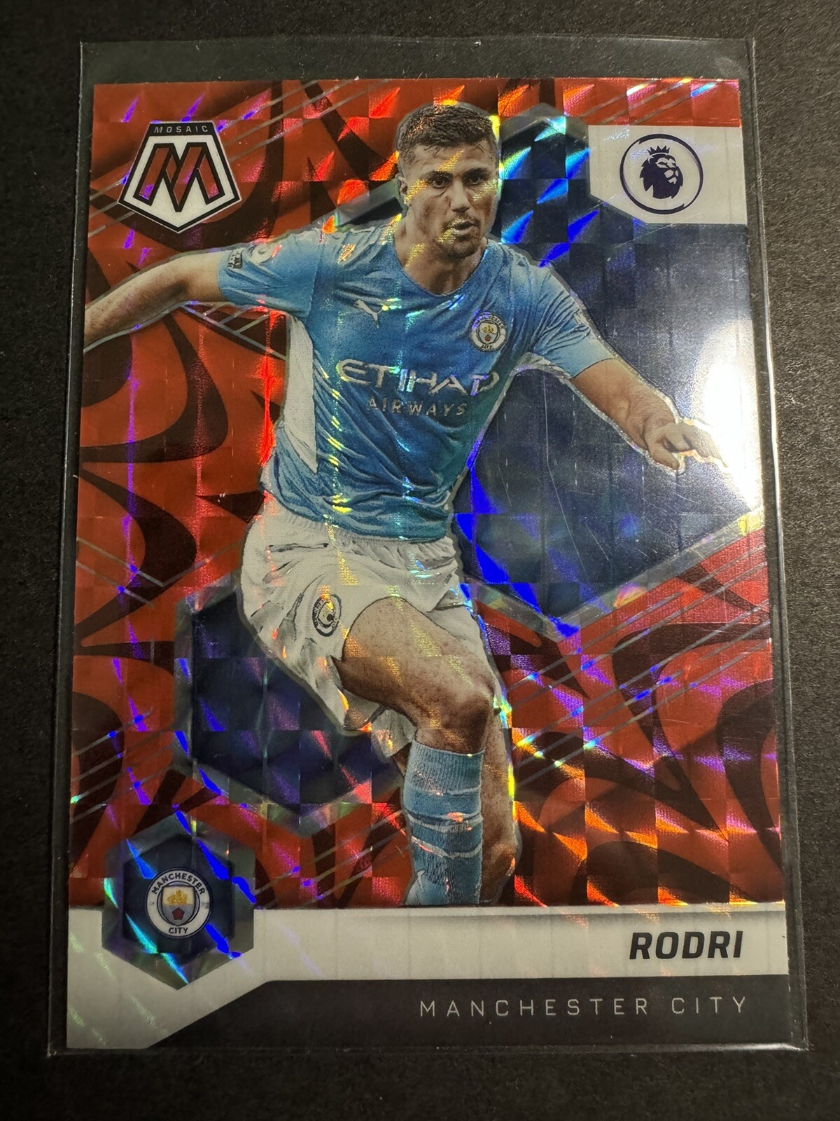2021-22 Panini Mosaic Choice EPL Rodri Red Reactive Prizm #19 ...