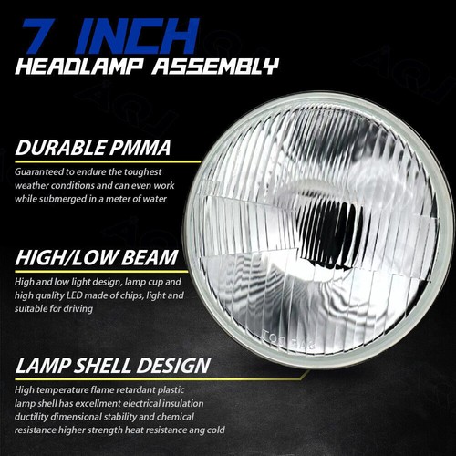 7 Inch led GLASS Headlight Round, ORIGINAL CLASSIC LOOK conversion ...