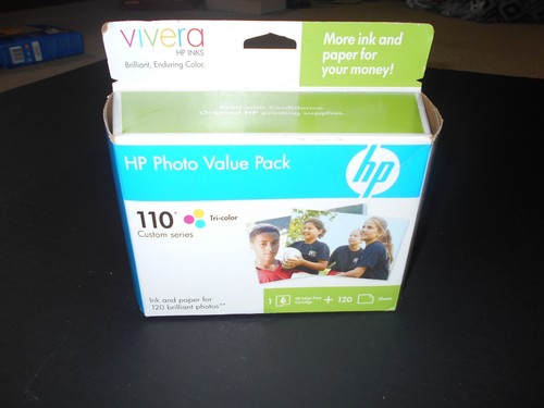 HP Photo Value Pack Custom 110 Tri-Color Ink Cartridge + 120 Photo ...