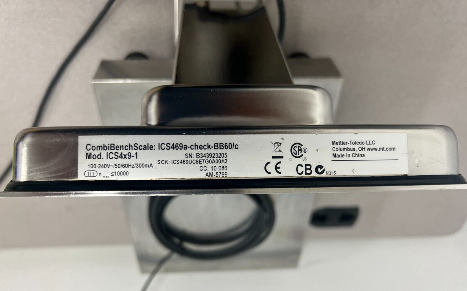 Mettler Toledo ICS469 Scale with PBA226-BB60, Cap.: 60kg / 100lb | eBay