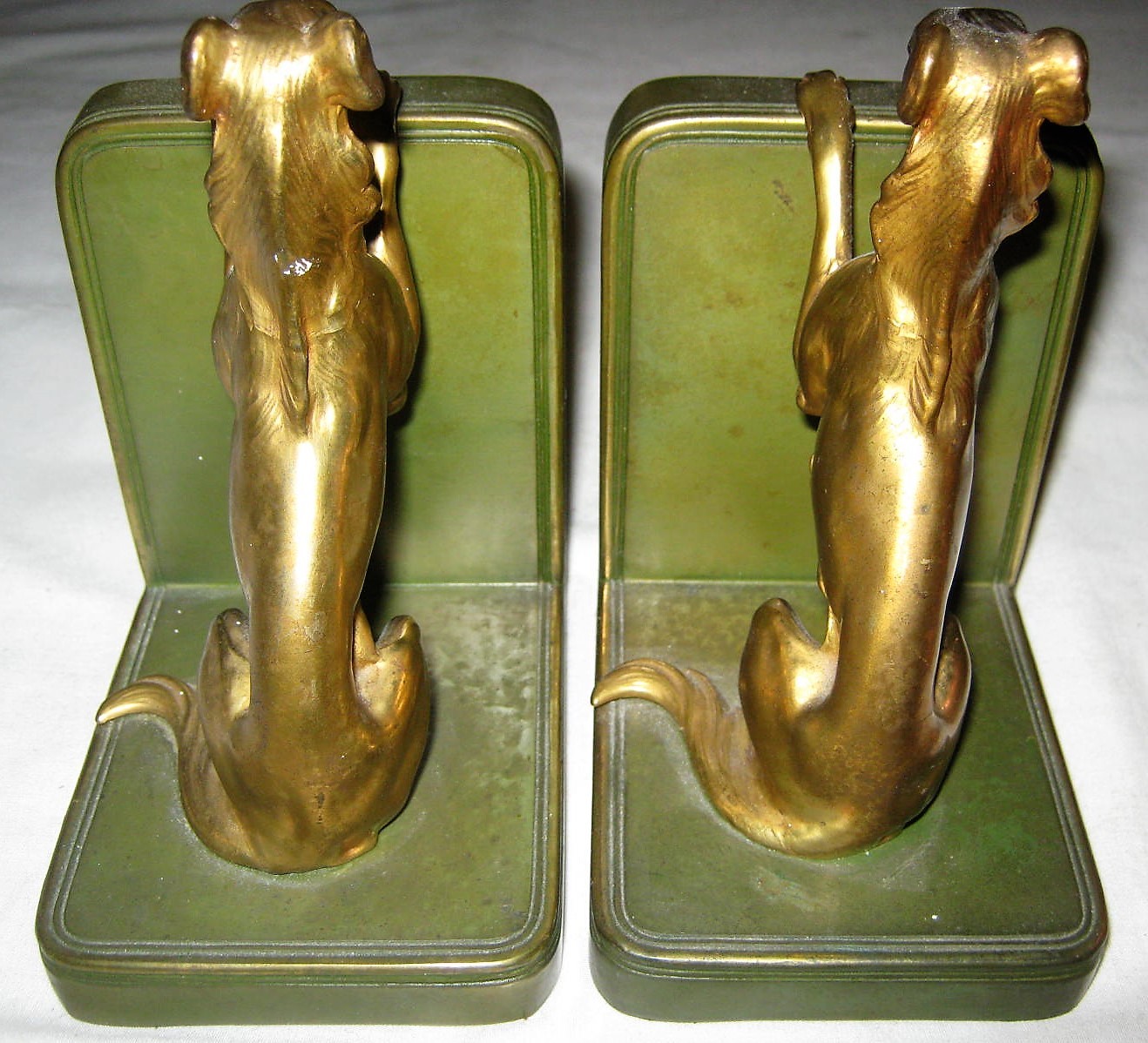 ANTIQUE LVA RONSON USA WHIPET GREYHOUND DOG ART STATUE SCULPTURE METAL ...