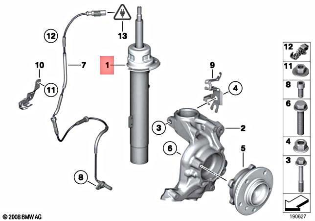 For BMW Genuine Suspension Strut Front Right 31316784918 | eBay