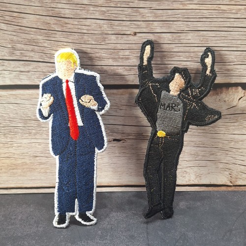 Dancing TRUMP and MUSK Embroidered Morale Patch Set - MAGA & DOGE - 5 ...