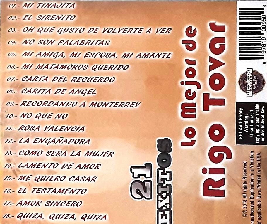 Lo Mejor de Rigo Tovar (CD - 2018) | eBay