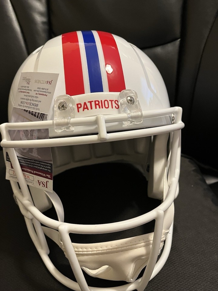 Rhamondre Stevenson Patriots Autographed Full Size Helmet- Throwback ...