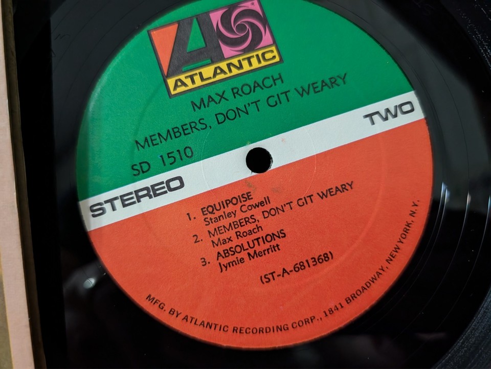 Max Roach Members, Don't Git Weary 1968 Atlantic OG Charles Tolliver ...