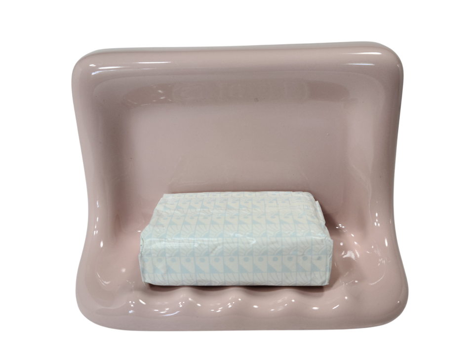 Vintage Mamie Pink Ceramic Soap Dish Tray Shower Mid Century Modern ...