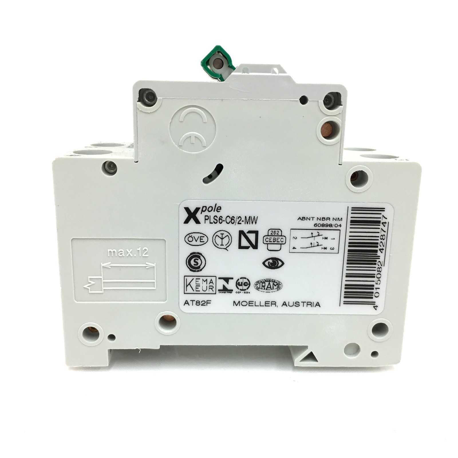 2-pole Circuit Breaker 242874 Moeller 6A C-curve 6kA PLS6-C6/2-MW | eBay