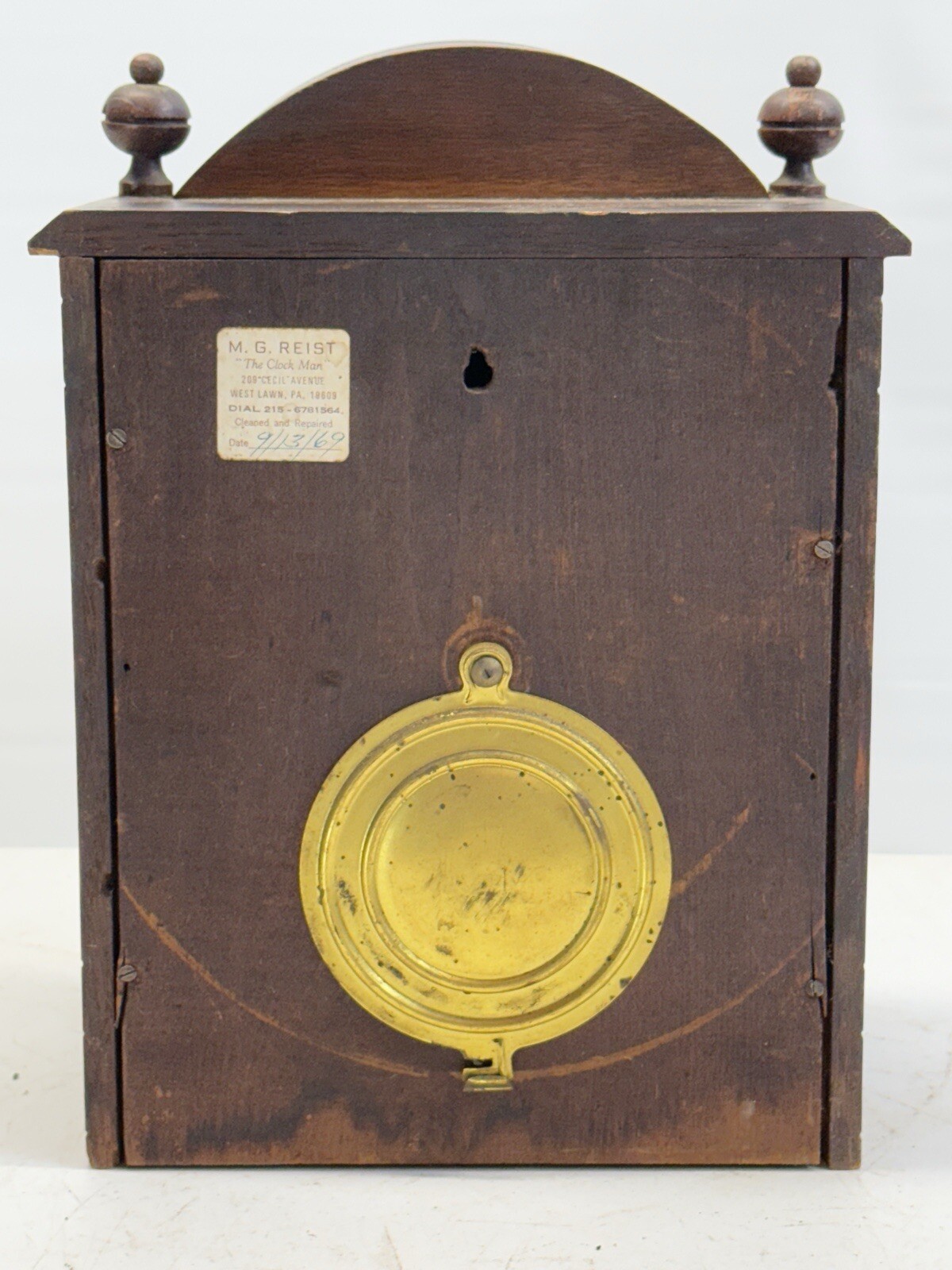 Antique victorian shelf clock tiger oak carved working Welch ? 1890s ...