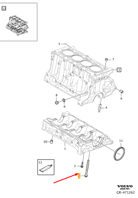 VOLVO V60 MK2 Engine Block Flange Screw 32267625 GENUINE for sale ...
