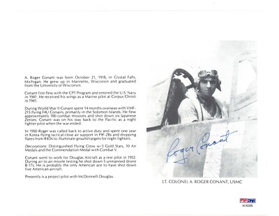 ROGER CONANT SIGNED 8X10 (D) PSA DNA AC42209 WWII ACE 6V | eBay