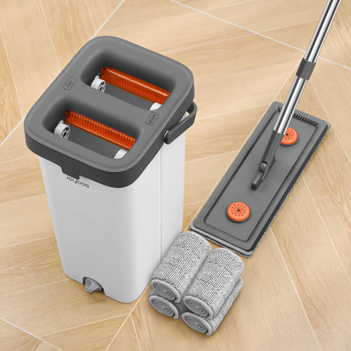 Mop and Bucket with Wringer Set for Home, Hands-Free Flat Mop and ...