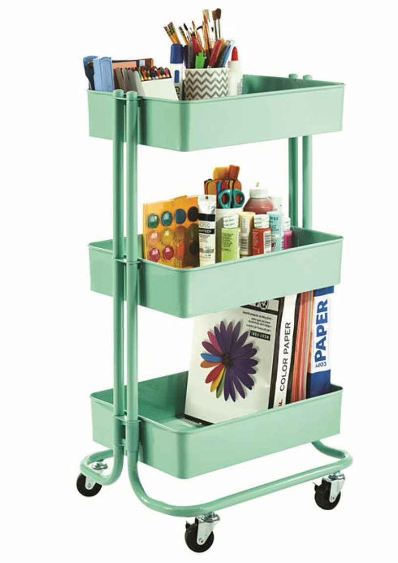 Seville Classics 3Tier Rolling Steel Storage Bin Utility Kitchen Cart ...
