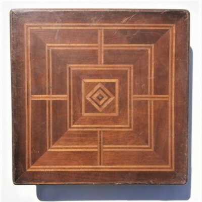 Antique Wood Game Box Nine Men’s Morris Board Parquetry Puzzle Drawers ...