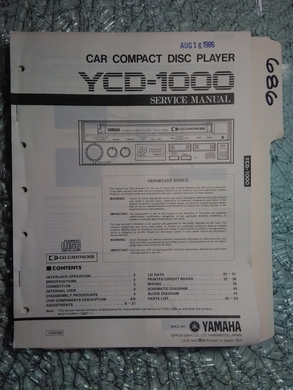 Yamaha ycd-1000 service manual original repair book stereo car cd ...