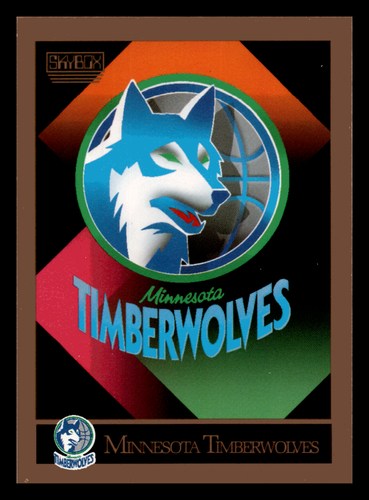 Minnesota Timberwolves Team Card 1990 SkyBox #343 Timberwolves Centered ...