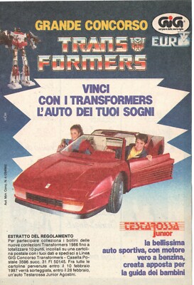 Transformers Consorso Ferrari Pubblicità 1986 Italian Magazine ...