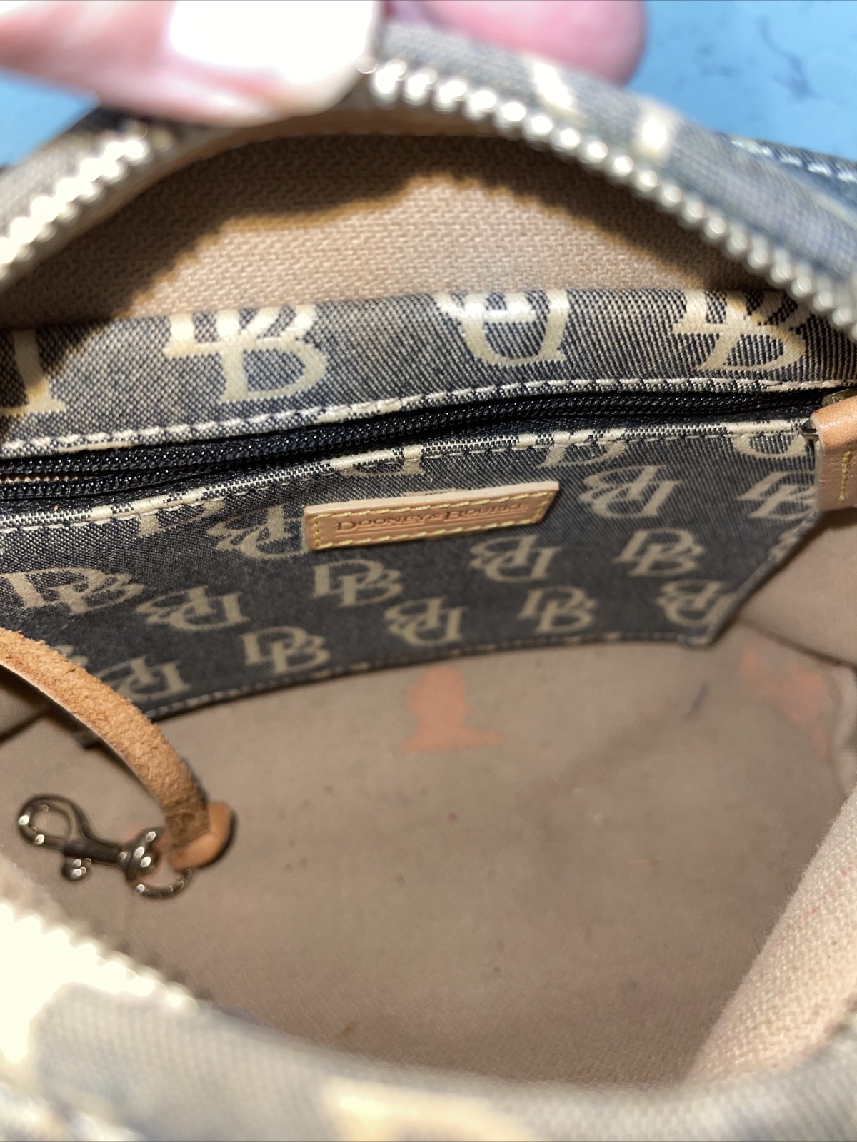 Denim and Leather Monogram Dooney and Bourke | eBay