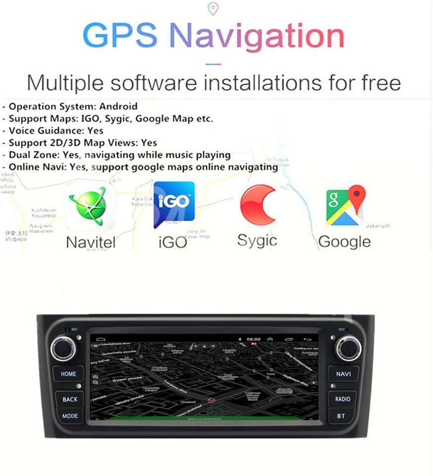 Android 15 Car Stereo Radio GPS Navi BT Head Unit Fit For Fiat Punto ...