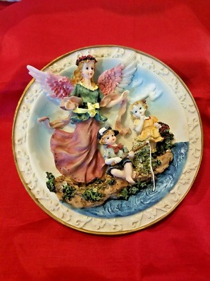 Angel Wall Plaque/Plate Turtle King Corp. 3 Dimensional with children ...