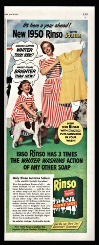 1949 RINSO Laundry Soap AD Mother Daughter Matching Dresses Wire Fox ...