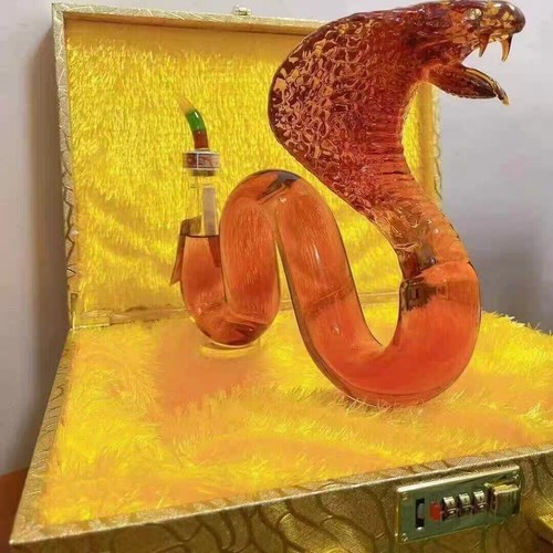 750ml Cobra Glass Decanter Art Whiskey Snake Shaped Novelty Wine Bottle ...