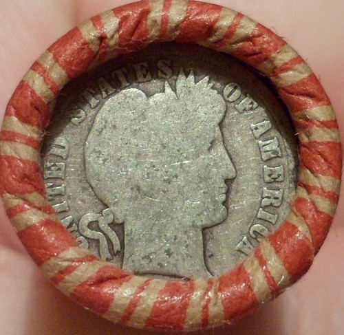 Unsearched Estate Wheat Cent Roll with Barber Dime & Indian Head end ...