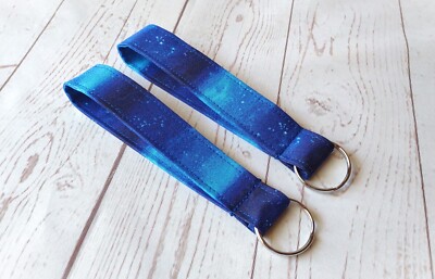 Wrist Strap 1" Keychain Key Fob Zipper Pull Royal Galaxy Space Handmade ...