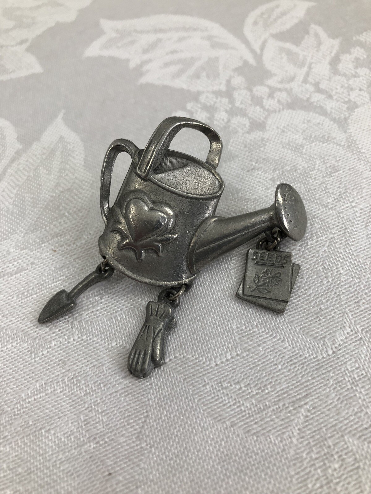 Vintage LCD Lapel Pin Gardening Watering Can Lindsay Claire Designs ...