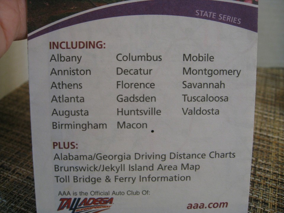 AAA Alabama Georgia Map - State Series - Highway / Road Map - 2007 | eBay