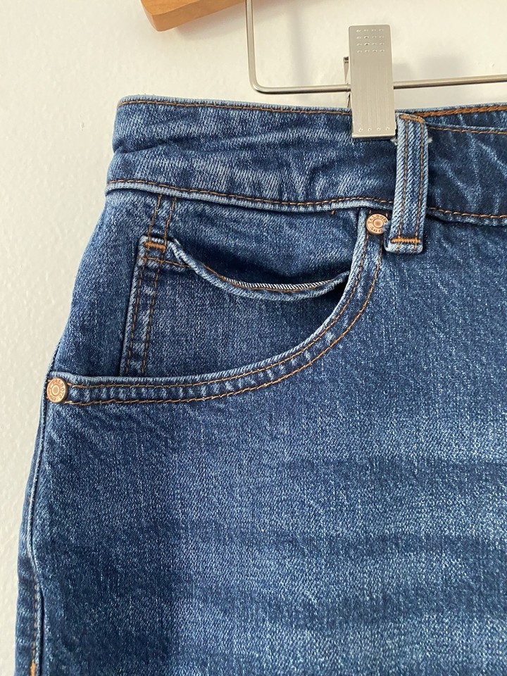 Talbots High Rise Relaxed Fit Straight Leg Blue Denim Jeans Button 16W ...